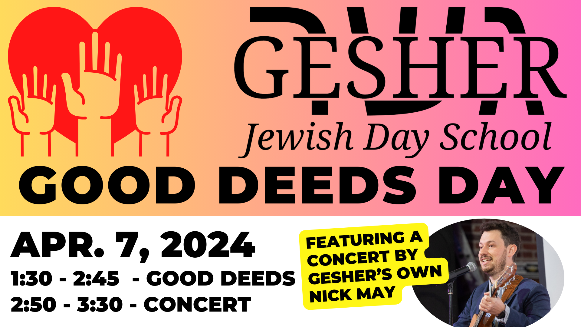Good Deeds Day and Kids Concert - Gesher Jewish Day School